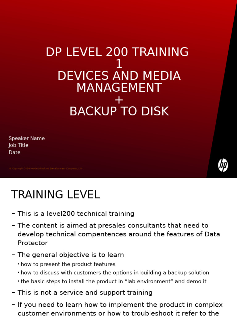DP Level200 - 1 - Devices-and-Media-Management - Backup-To-Disk | PDF ...