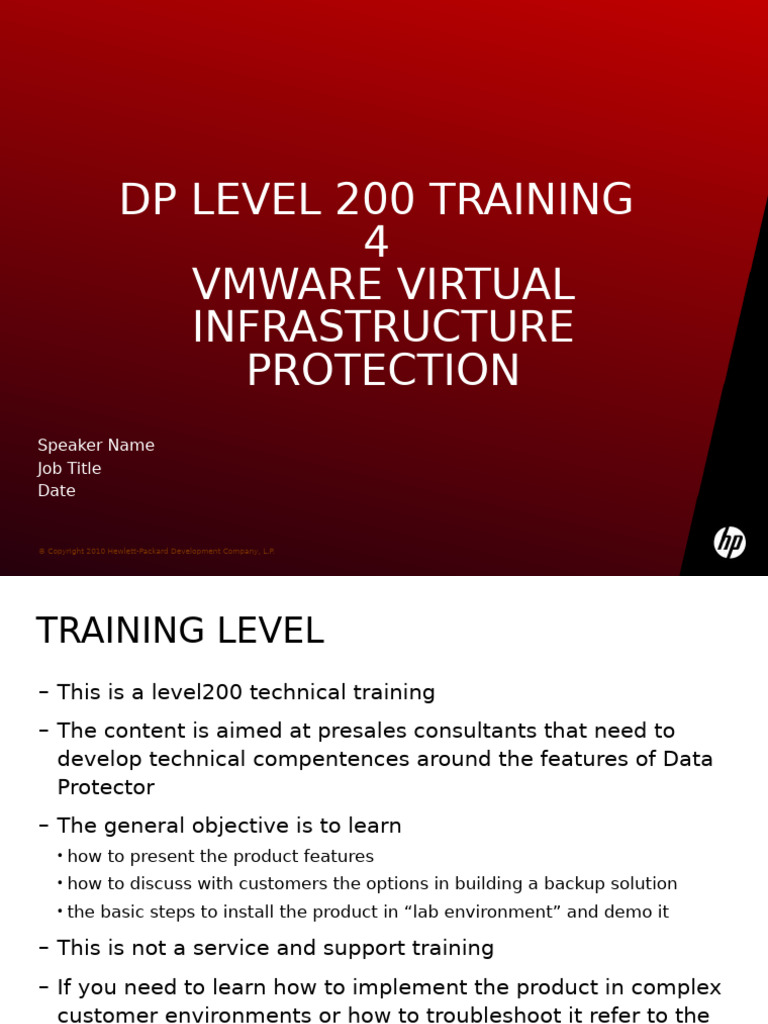 VMware Data Protector Training Guide | PDF | Virtual Machine | Backup