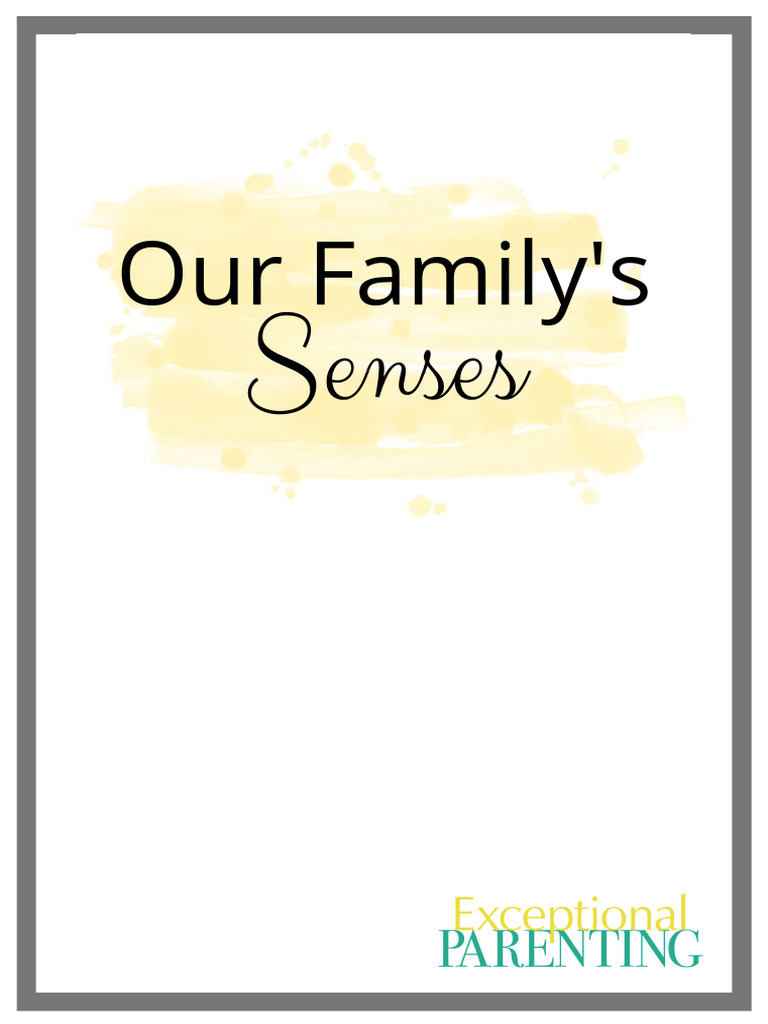 Family Sensory Workbook Final | PDF | Senses | Taste