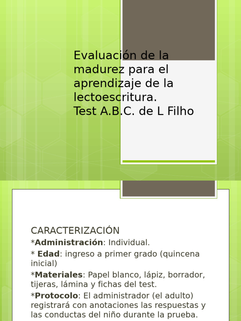 Presentación Test Abc | PDF | Memoria