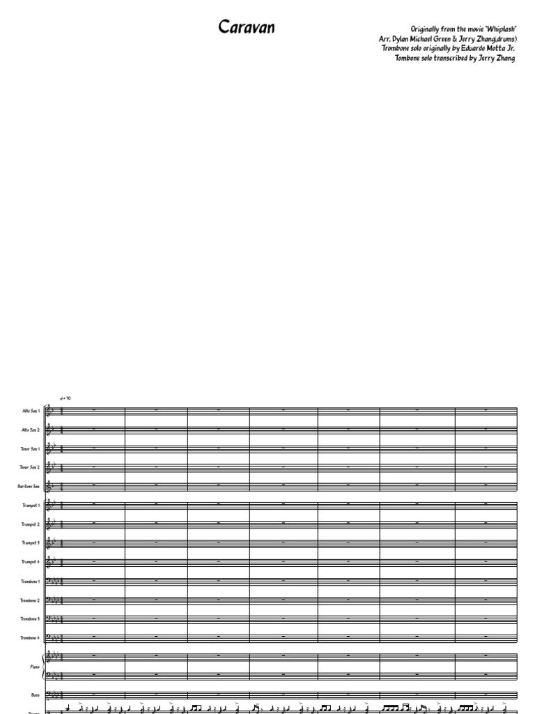 Caravan From Whiplash With Self-Created Ending | PDF | Trombone | Saxophone