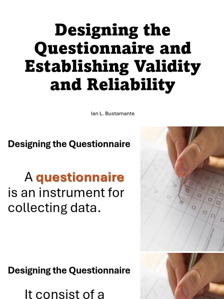 Designing Valid and Reliable Questionnaires | PDF | Validity ...