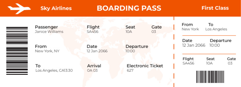 Travel Ticket Airline Ticket Template | PDF