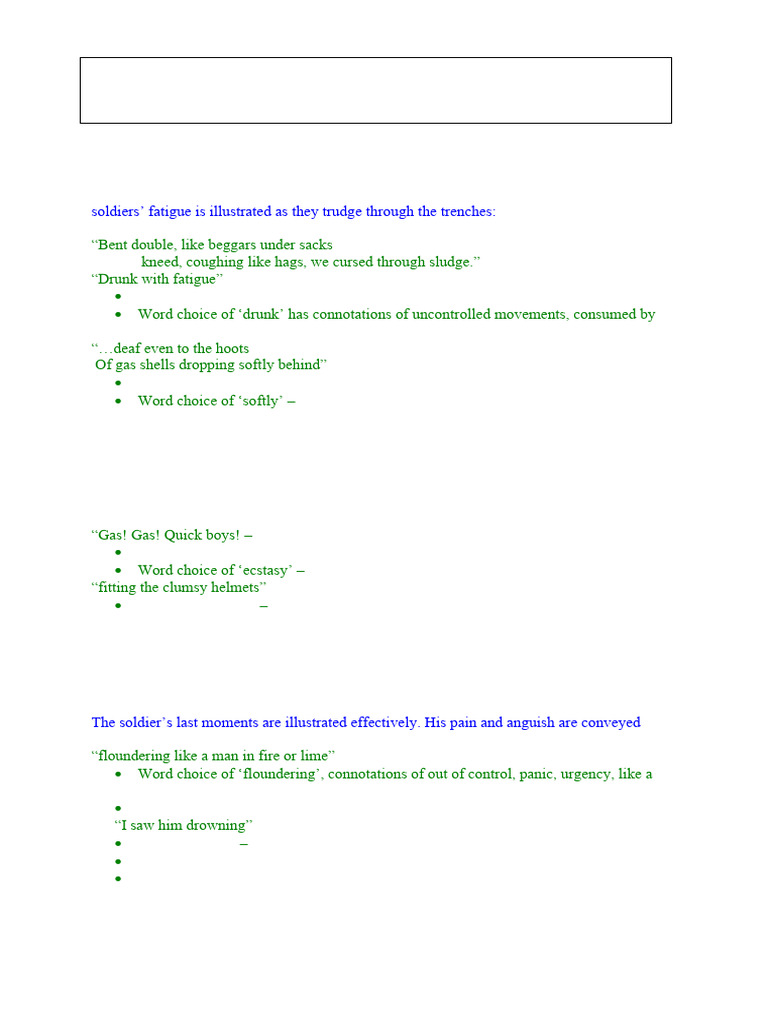Analyzing Vivid Imagery in War Poetry | PDF