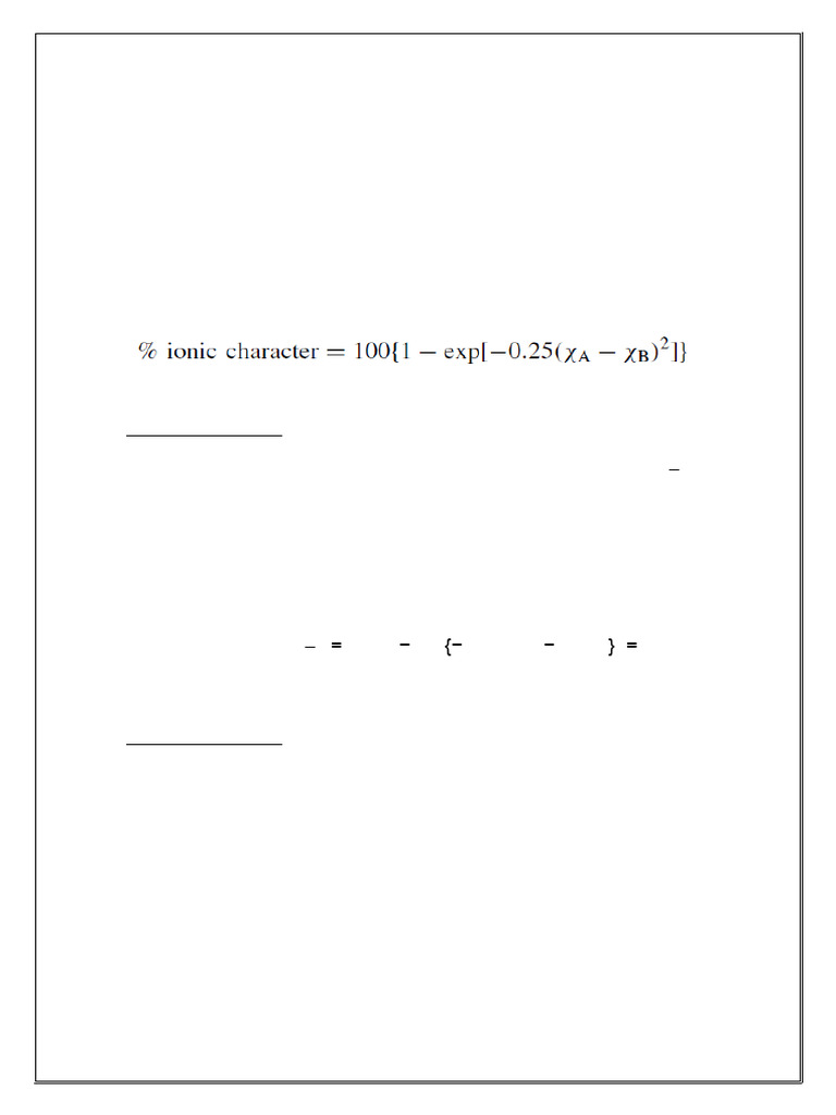 Percent Ionic Character of Bonds Explained | PDF