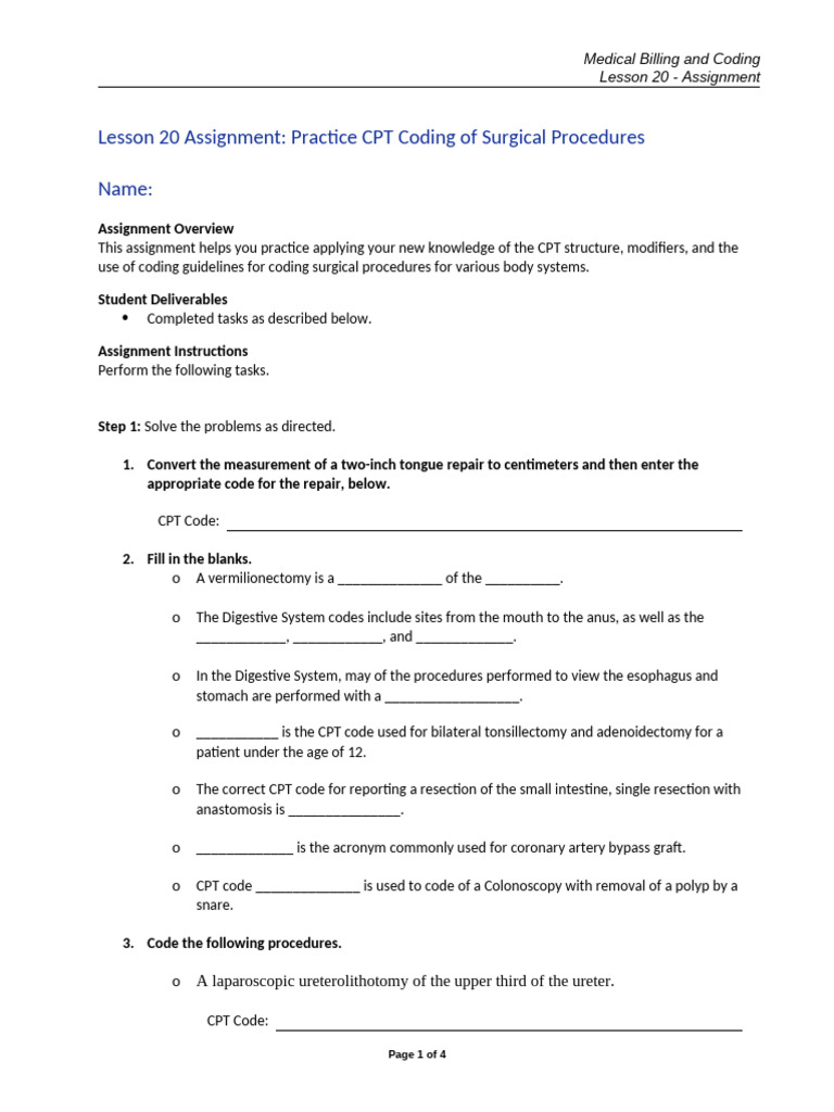 CPT Coding for Surgical Procedures | PDF | Surgery | Gastrointestinal Tract