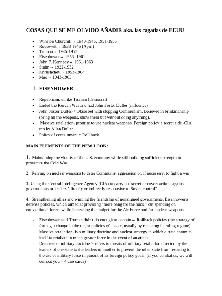 Cold War Summary Pt2 With Quotes | PDF | Suez Crisis | Gamal Abdel Nasser