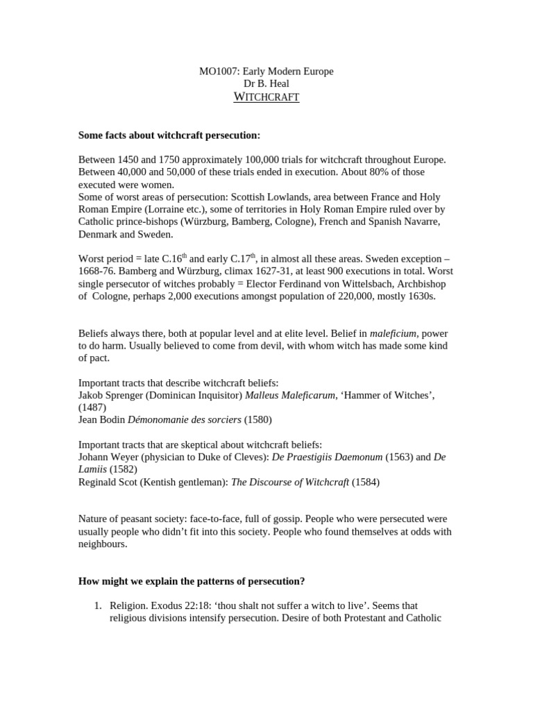 Handout for Witchcraft | PDF | Witchcraft | Cultural Anthropology