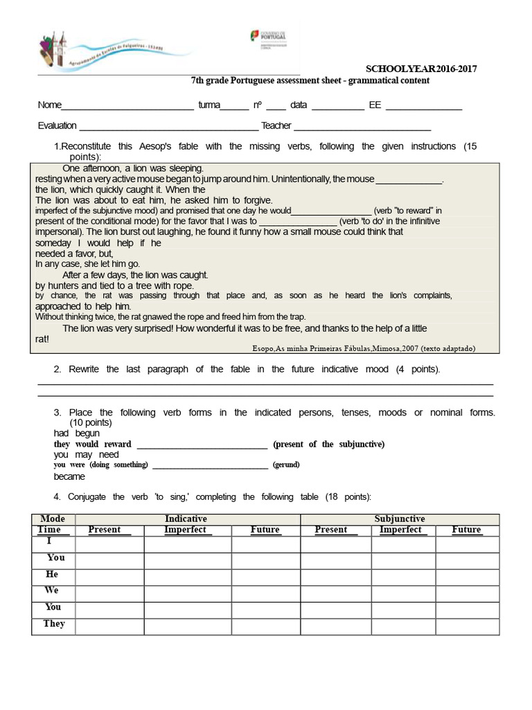 verb-sheet-7th-grade-161027203219 | PDF | Verb | Grammatical Conjugation