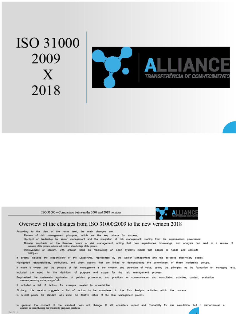 ISO 31000: 2009 vs 2018 Changes Overview | PDF | Risk | Risk Management
