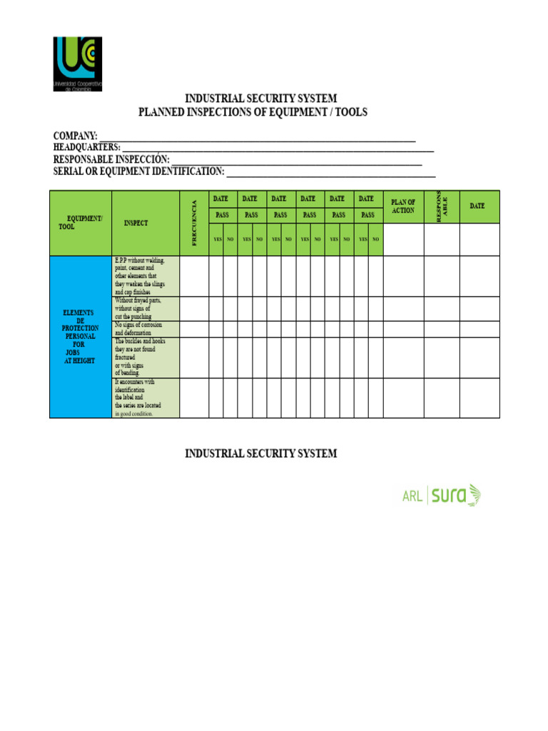 Annex 2 - Inspection Record of Equipment, Tools, and PPE | PDF