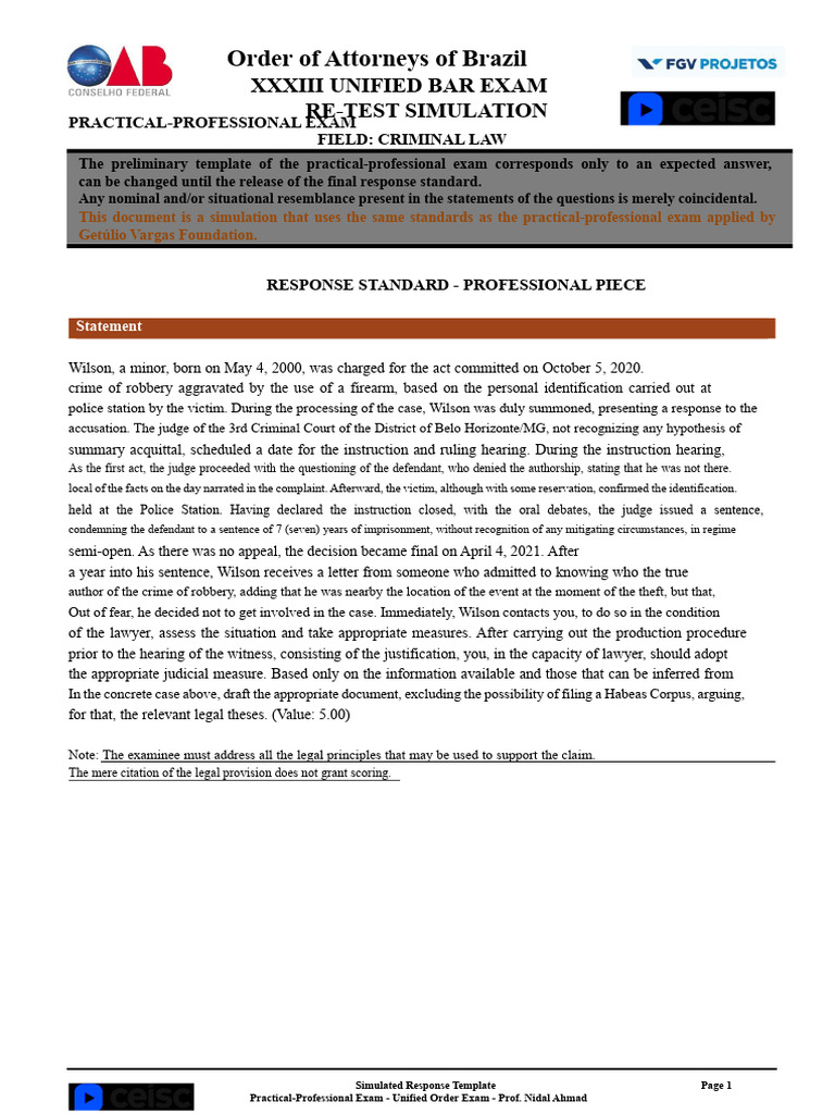 Standard Response Simulation | PDF | Acquittal | Criminal Procedure In ...