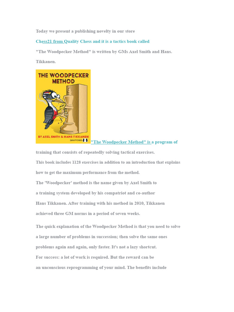 Woodpecker. Chess review | PDF