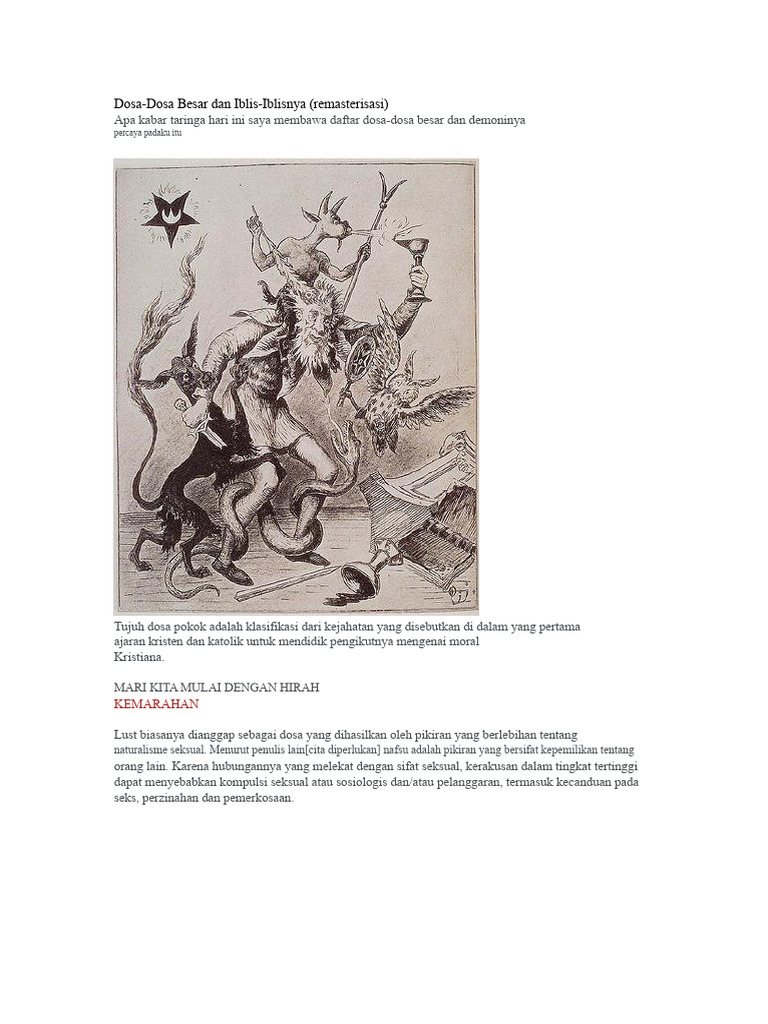 Dosa Besar dan Iblis dalam Agama | PDF