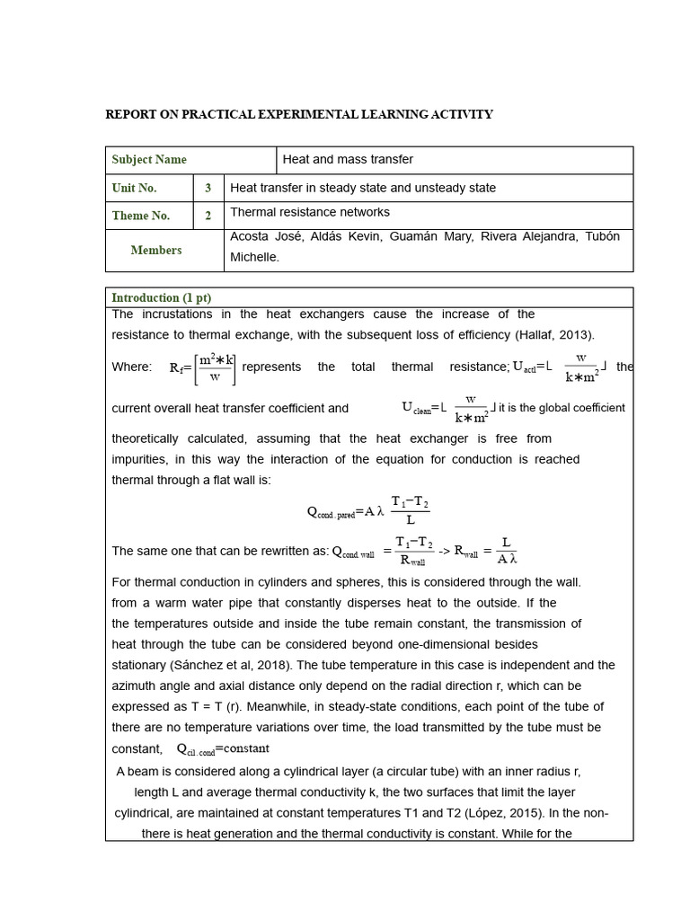 Heat Transfer Analysis and Calculations | PDF | Heat Transfer | Thermal ...