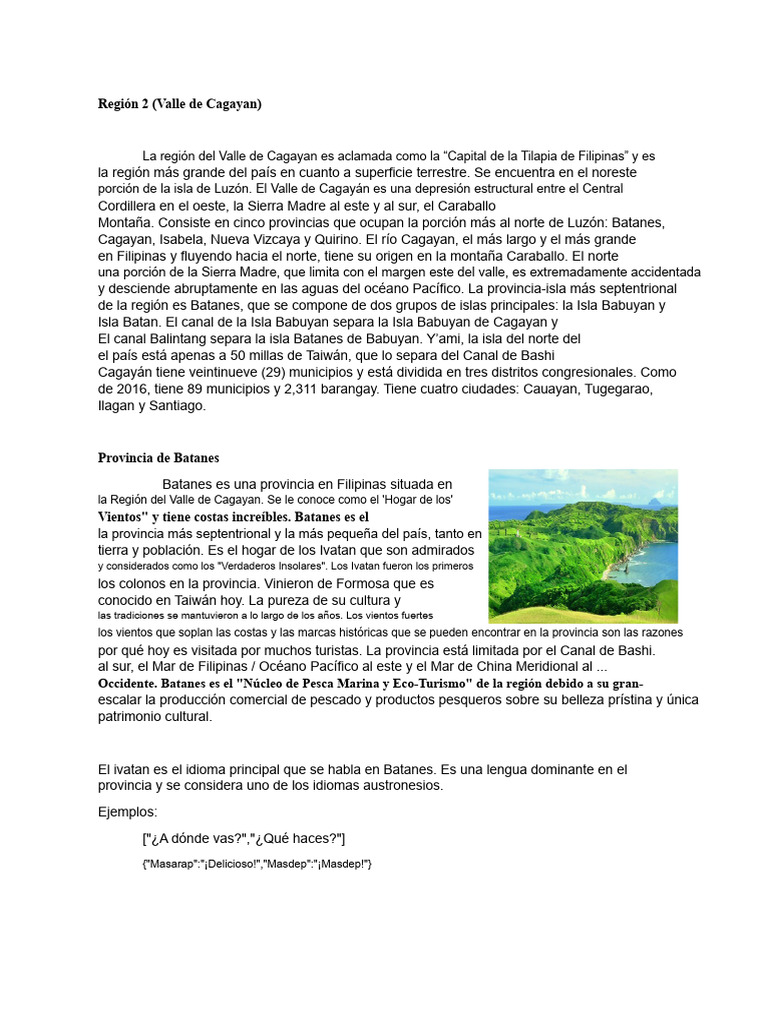 Valle de Cagayan: Cultura y Turismo en Filipinas | PDF | Filipinas