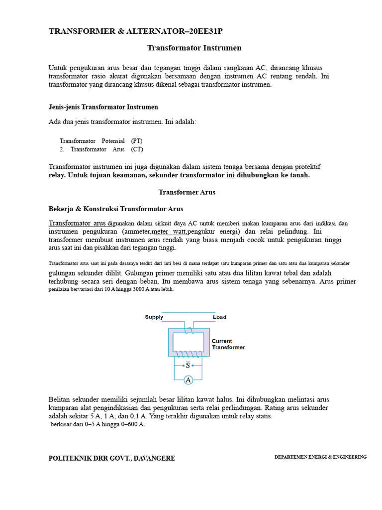Transformator dan alternator | PDF