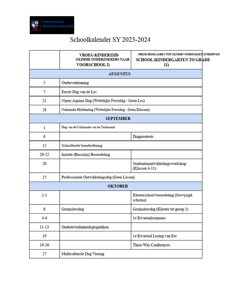 Davao Sy 2023-2024 School Calendar | PDF