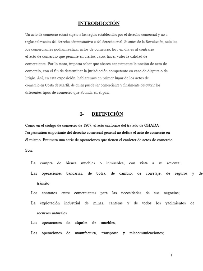 EXPOSA Los Actos de Comercio | PDF | Comercio | Economias