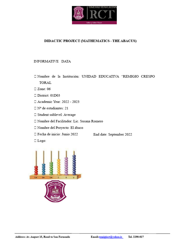 School Project 7TH Grade | PDF | Mathematics