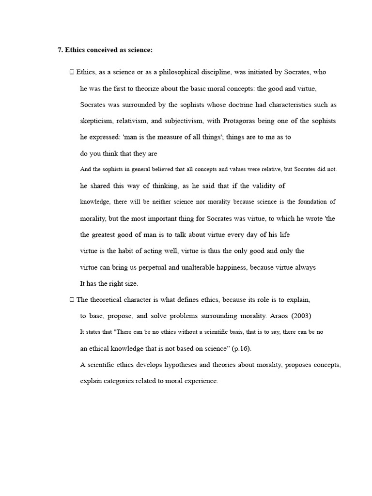 Ethics Conceived As Science | PDF | Science | Morality