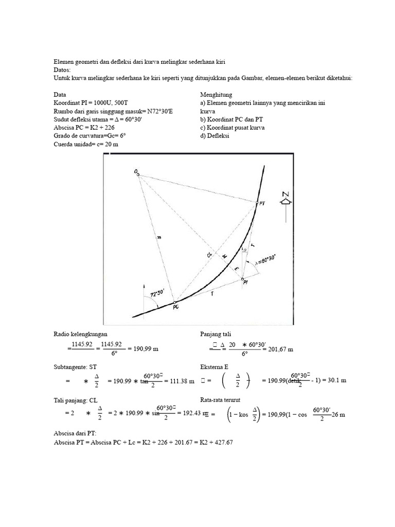 Latihan Kurva Horizontal Sederhana | PDF