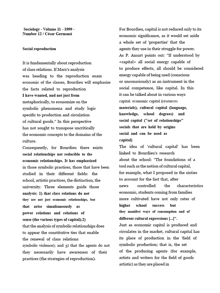Understanding Bourdieu's Symbolic Capital | PDF | Behavioural Sciences ...