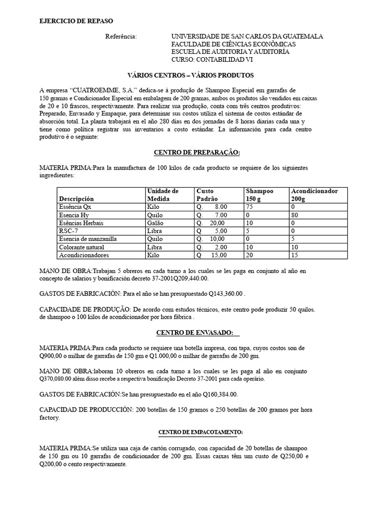 Enun. CUATROEMME SA - Vários Vários REPASO SET2018 PDF | PDF
