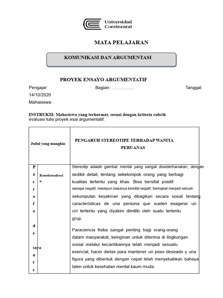 Teks Argumentatif Stereotip | PDF