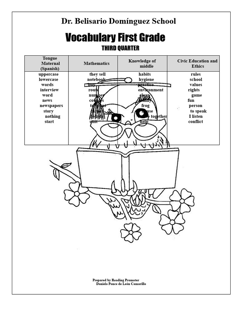 1_Vocabulary First Grade | PDF