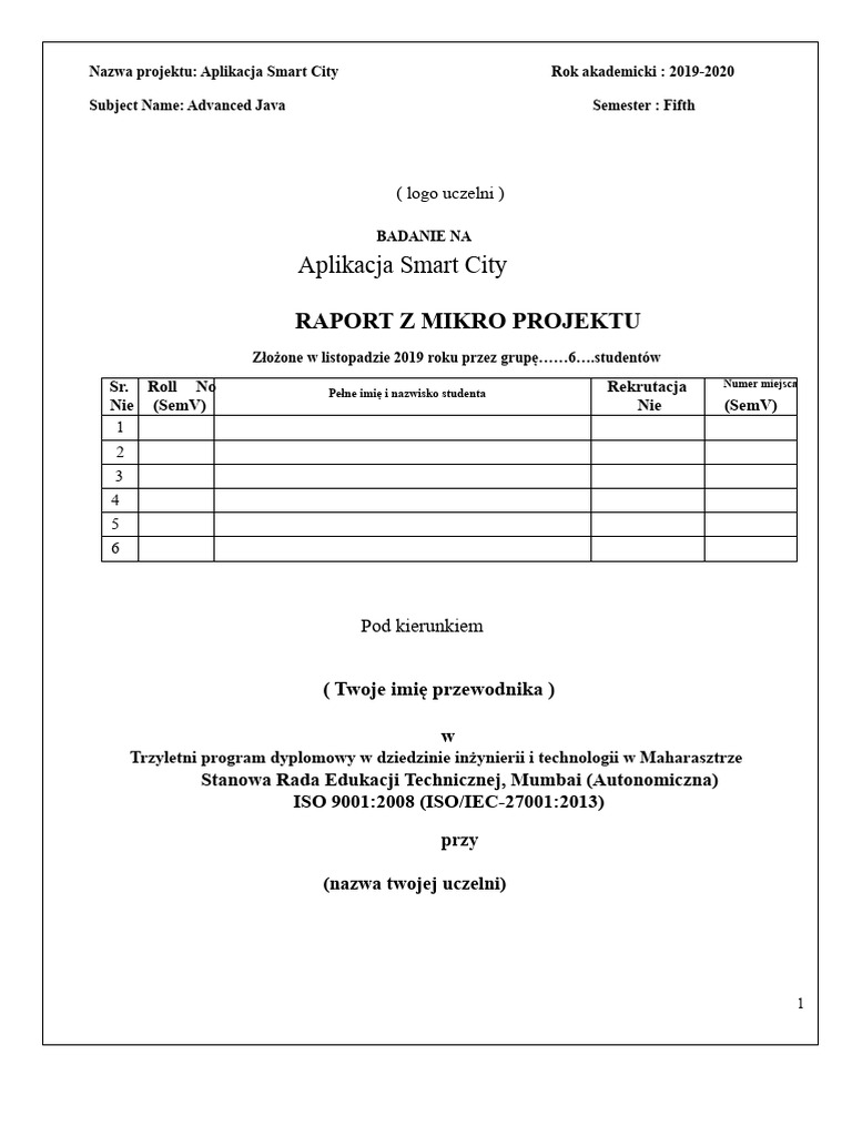 Aplikacja Smart City (JAVA) | PDF