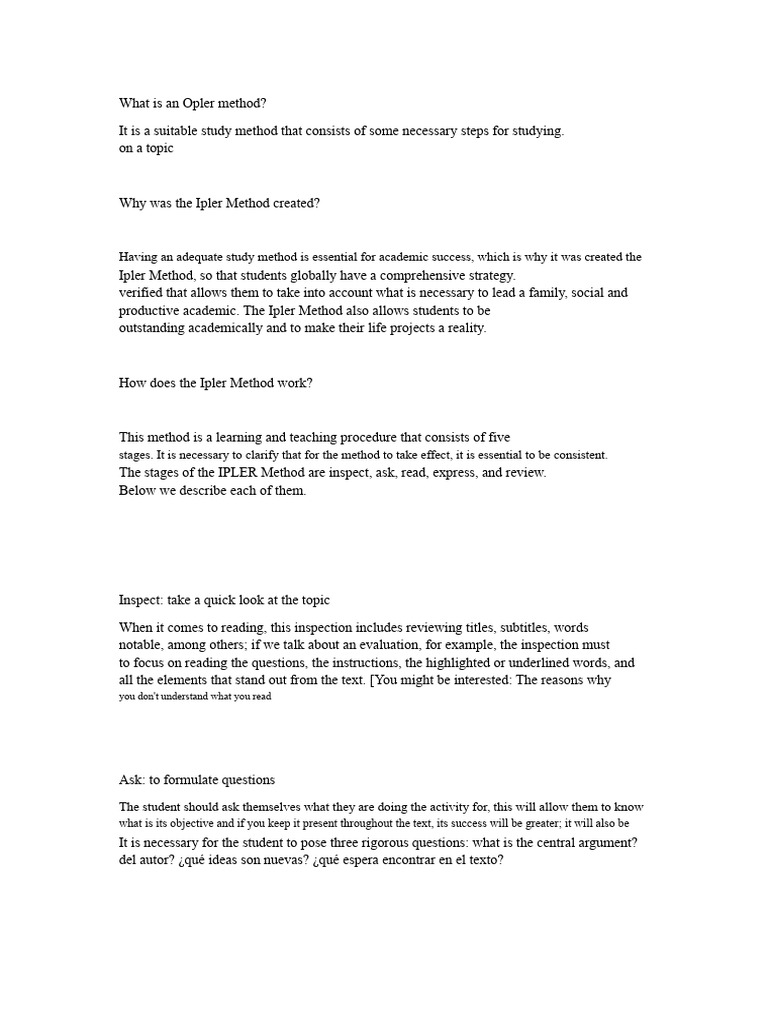 What is an Opler method? | PDF | Learning | Cognitive Science