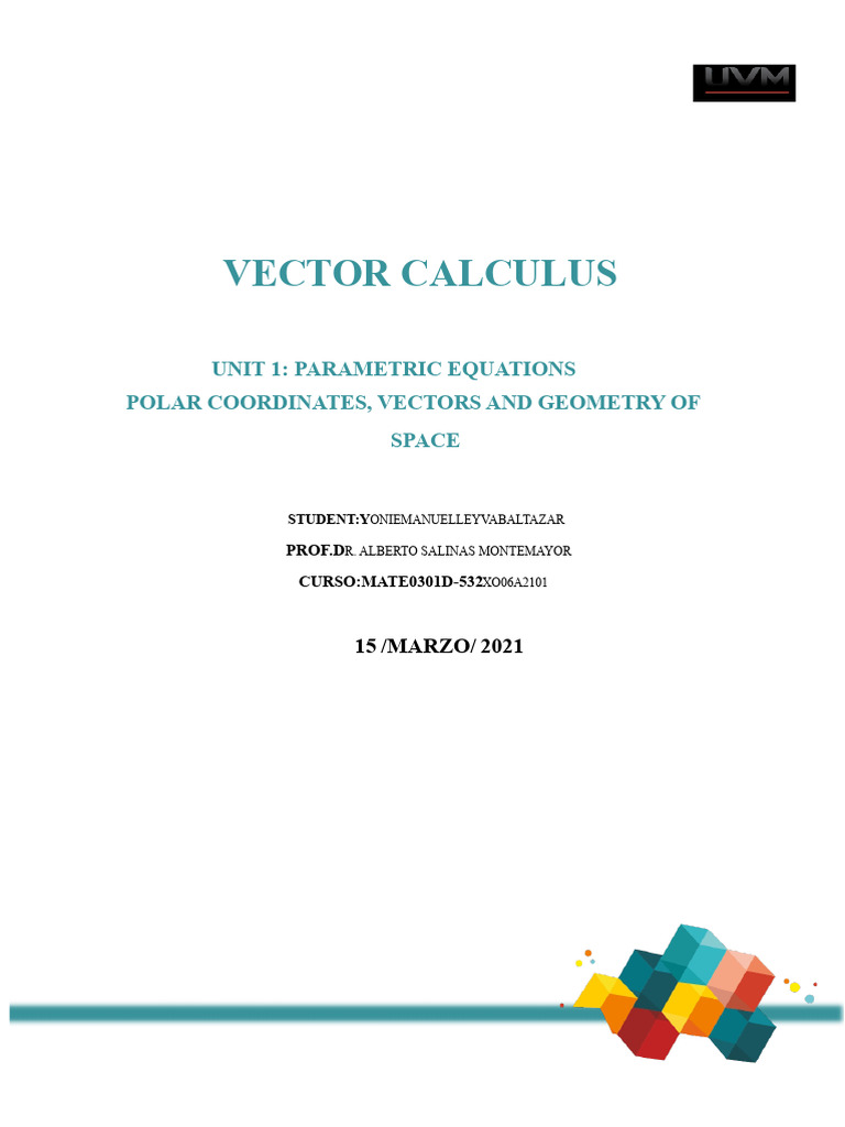 Vector Calculus: Parametric & Polar Equations | PDF | Sphere | Equations