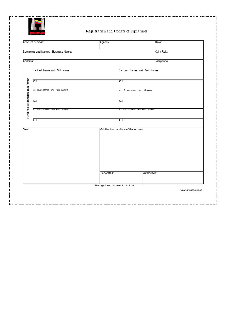 Signature Registration and Update Form | PDF | Identity Document ...