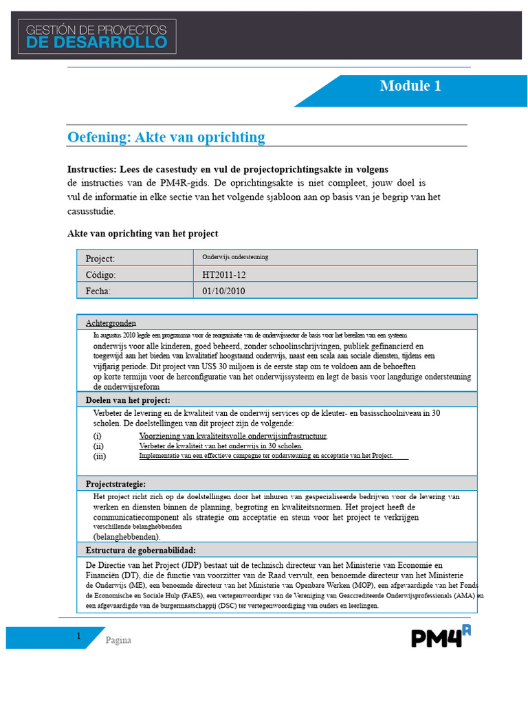 1 OEFENING AKTE VAN OPRICHTING | PDF