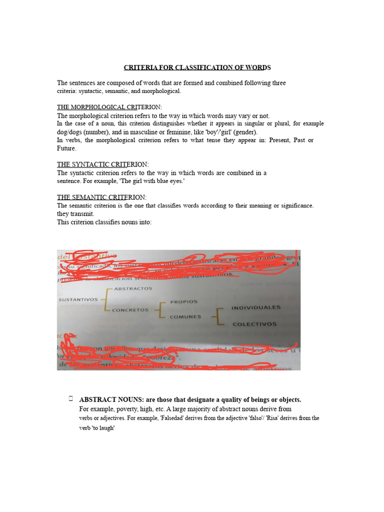 Word Classification Criteria Explained | PDF | Word | Morphology ...