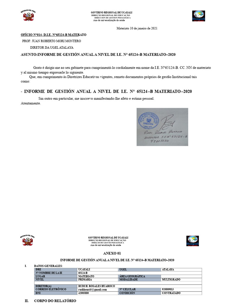 Anexos 01 - Relatório de Gestão Anual | PDF