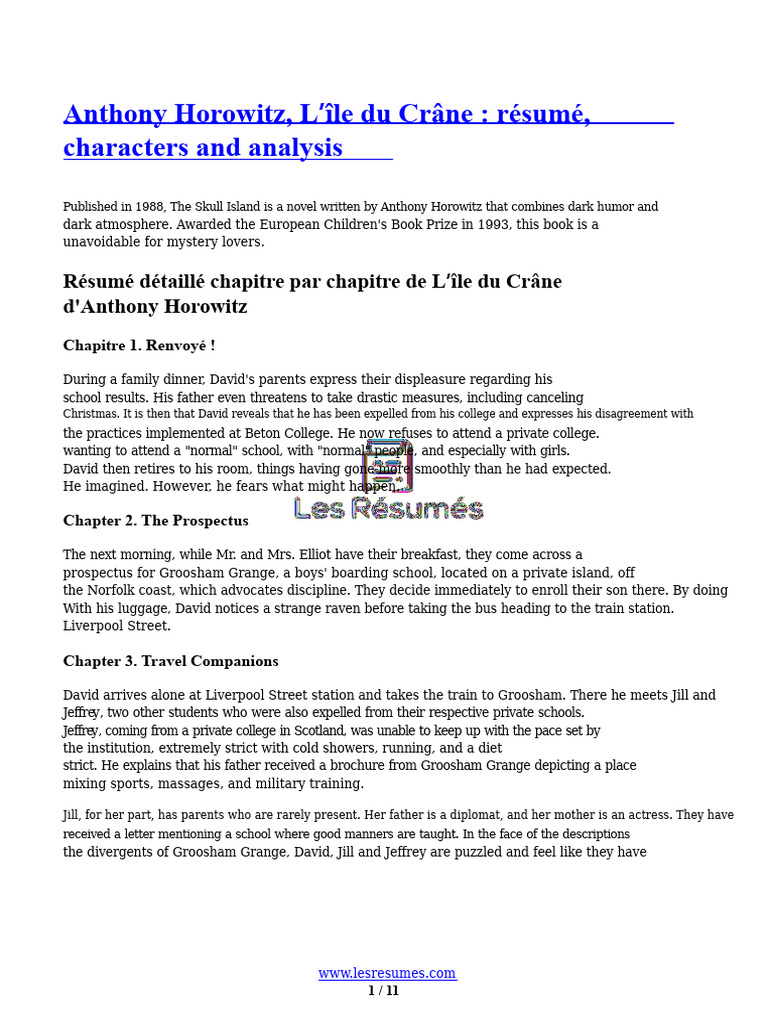 Anthony Horowitz's "Cranes' Island": Summary, Characters, and Analysis ...