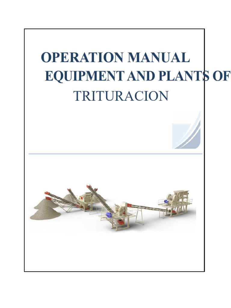 Operation Manual For Crushing Equipment and Plants PDF | PDF ...