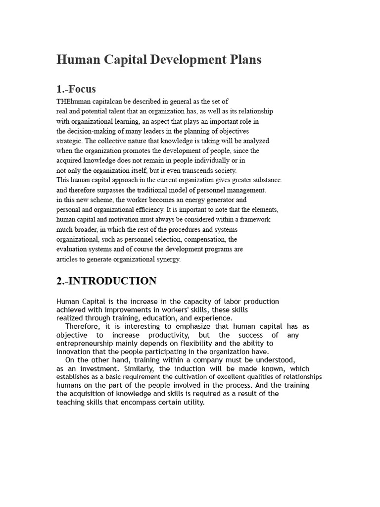 Human Capital Development Strategies | PDF | Human Capital | Attitude ...