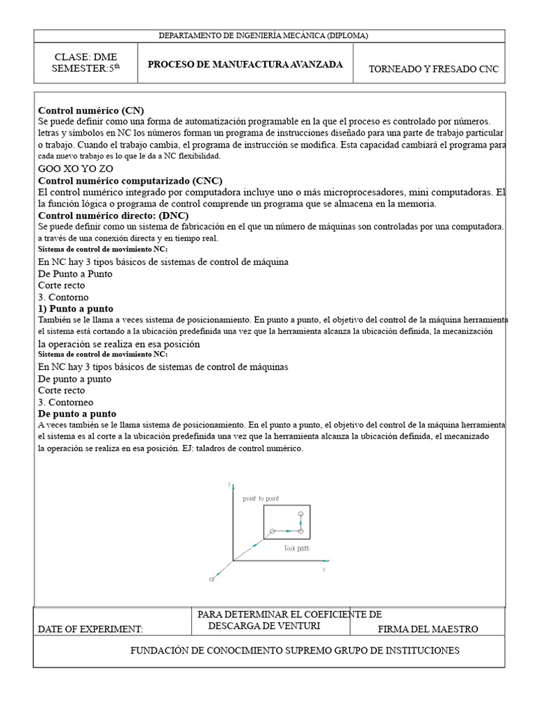 CNC 5to Sem | PDF | Herramienta de máquina | Perforación