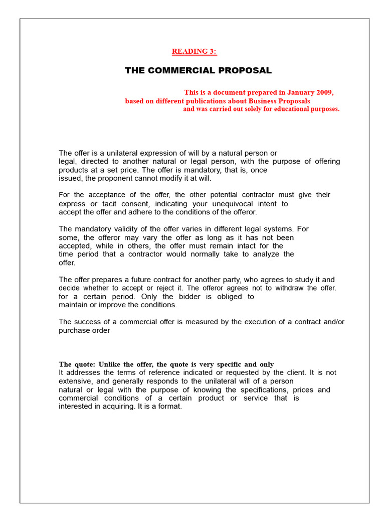 Crafting Effective Commercial Proposals | PDF | Offer And Acceptance
