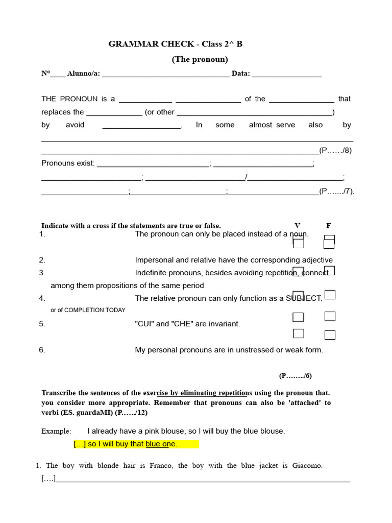 Check Pronoun | PDF | Pronoun | Syntax