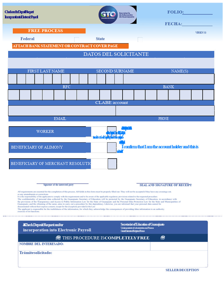 Annex 3. - Check Deposit Request Form and Inclusion in Electronic ...