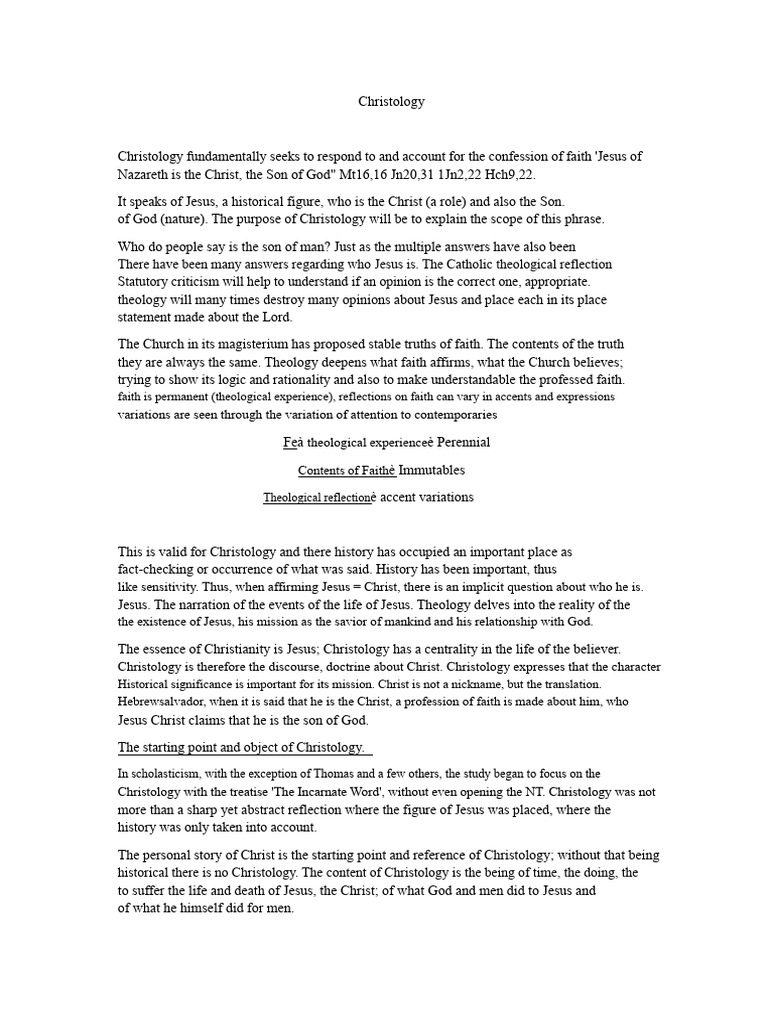 Understanding Christology: Key Concepts | PDF | Jesus | Christology