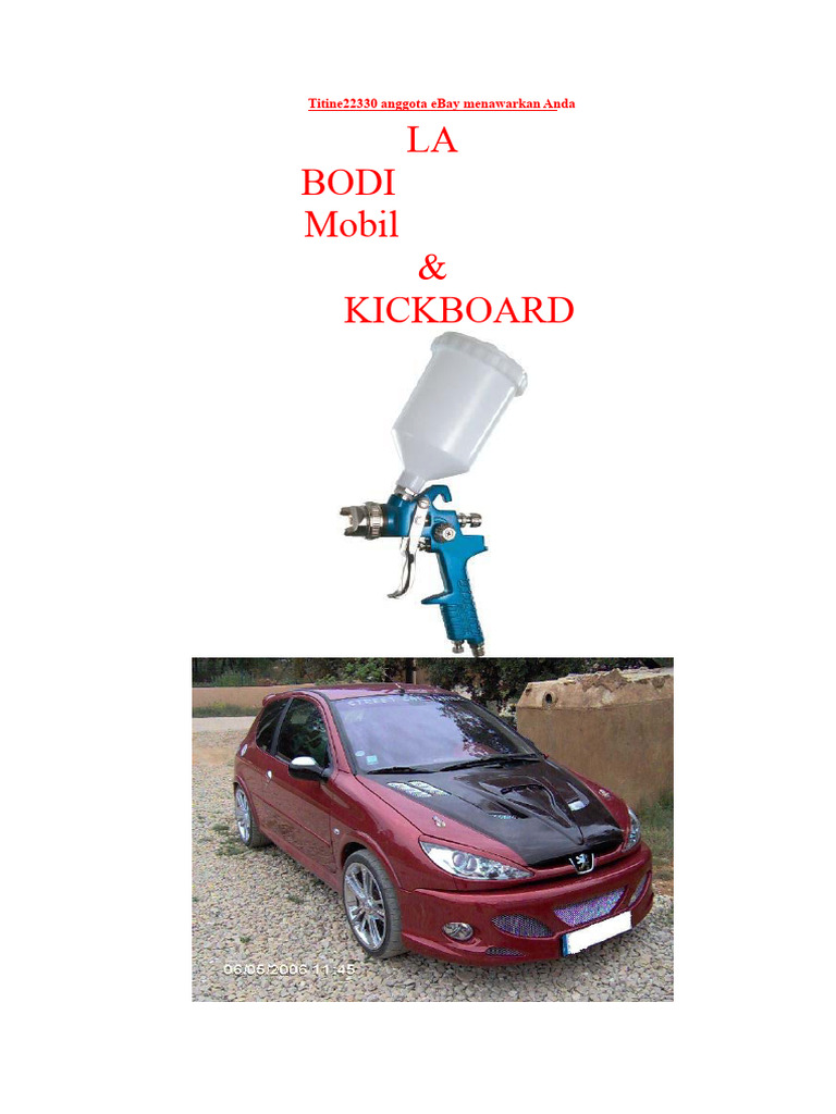 Panduan Lengkap Pengecatan Mobil DIY | PDF