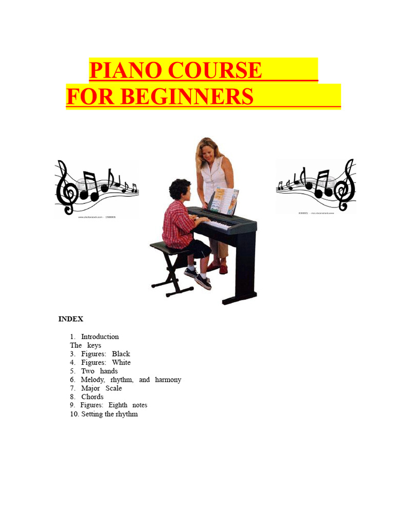 Beginner Piano Course Overview | PDF | Chord (Music) | Music Theory