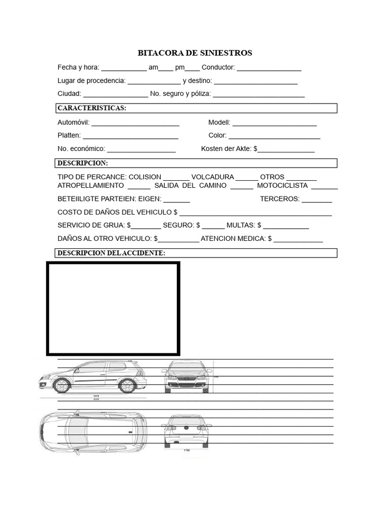 Unfallprotokoll Für Auto | PDF