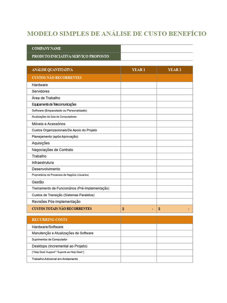 Modelo de Análise de Custo Benefício | PDF | Despesa | Programas