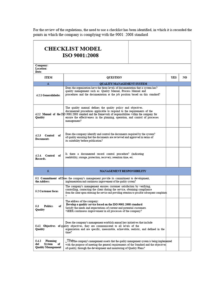 ISO 9001 Check List | PDF | Quality Management System | Quality Management